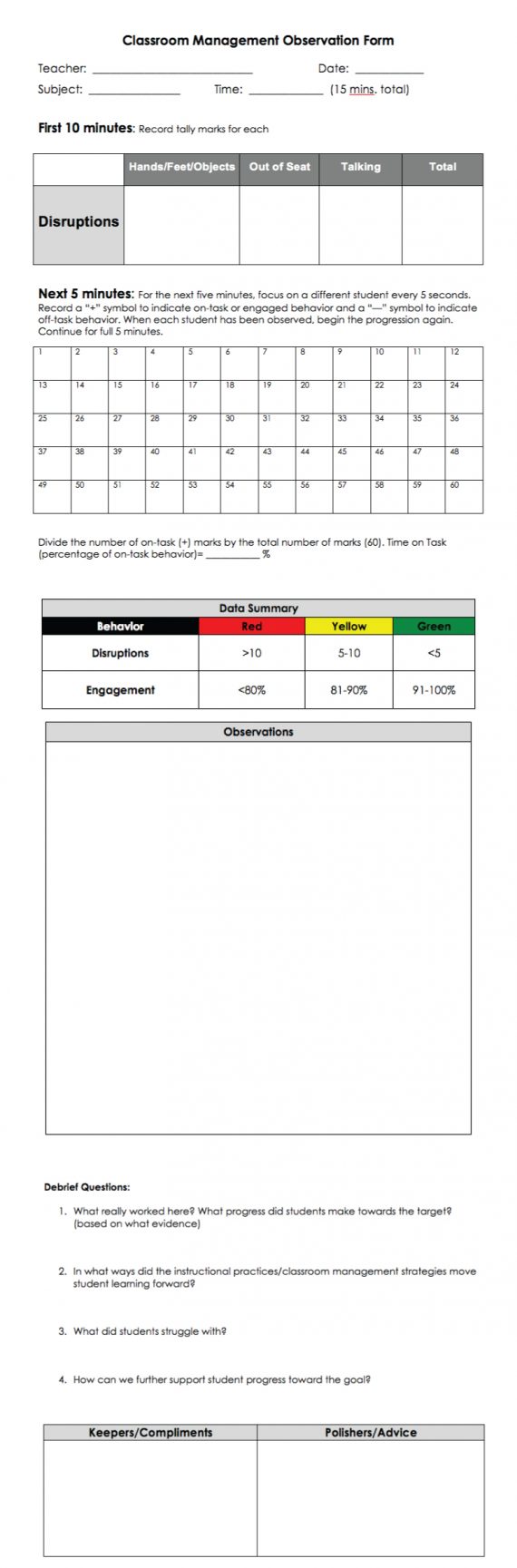 Coaching on Classroom Management - Ms. Houser