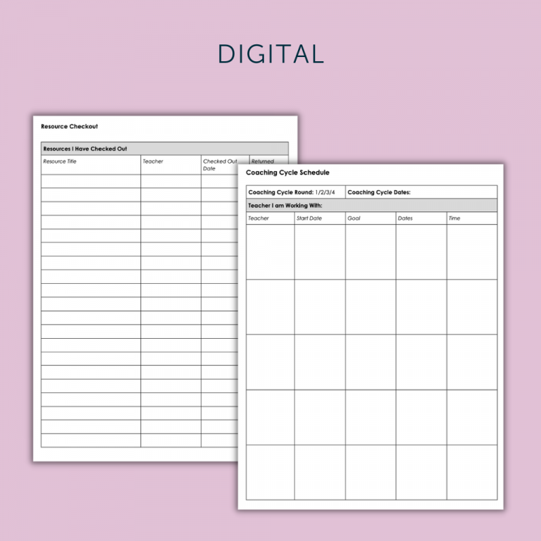 Simplified Coaching Planning Kit - Ms. Houser