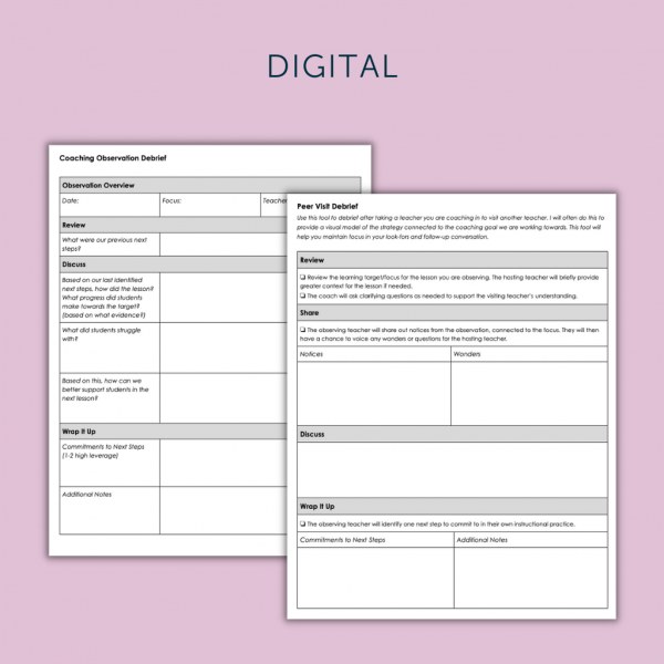 Simplified Coaching Planning Kit - Ms. Houser