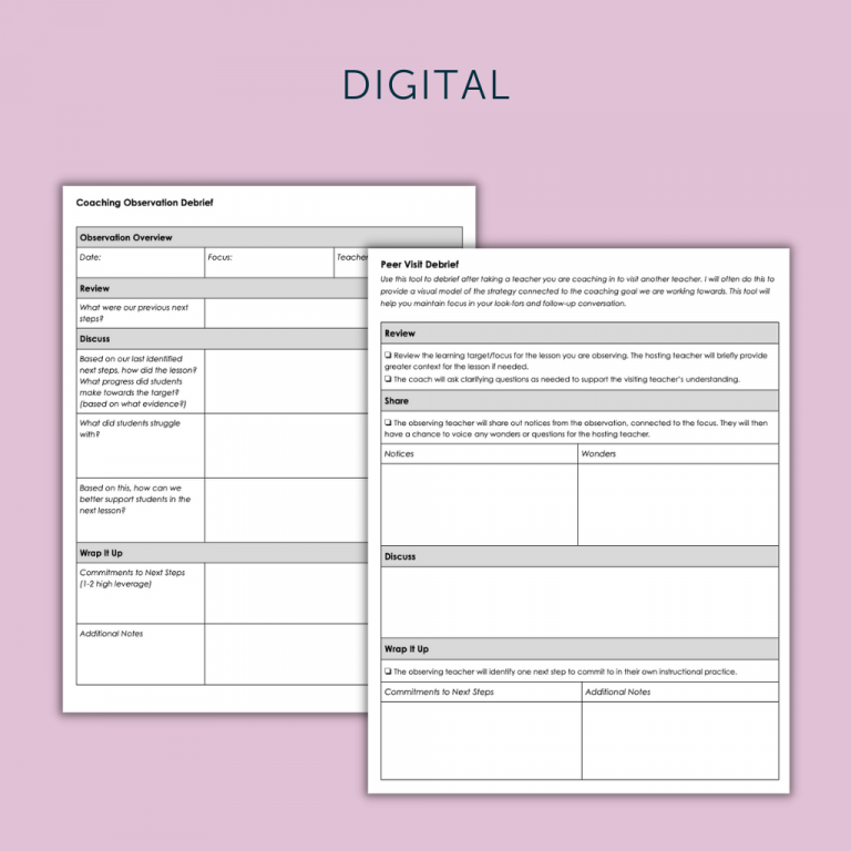 Simplified Coaching Planning Kit - Ms. Houser