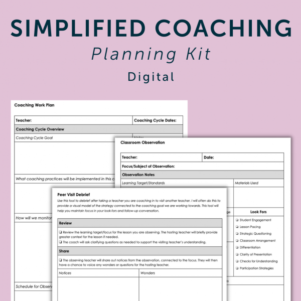 Simplified Coaching Planning Kit - Ms. Houser
